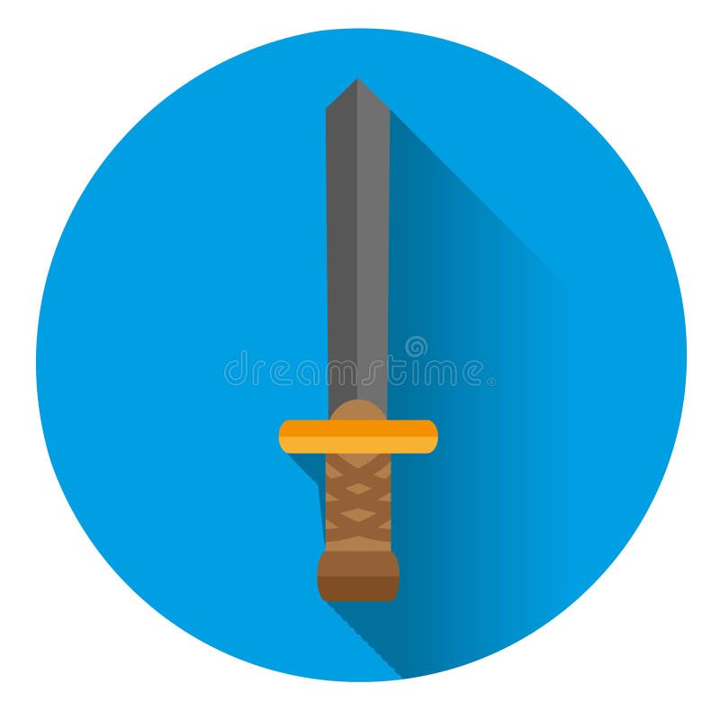 The Icon is a Sword on a Blue Background Stock Vector - Illustration of ...