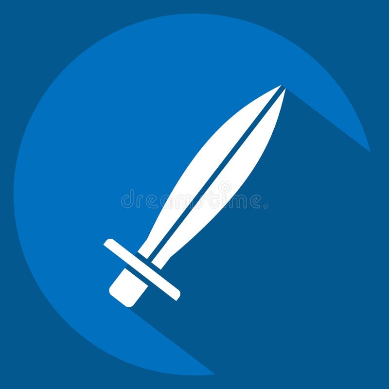 Icon Sword. Related To Celtic Symbol. Long Shadow Style. Simple Design ...