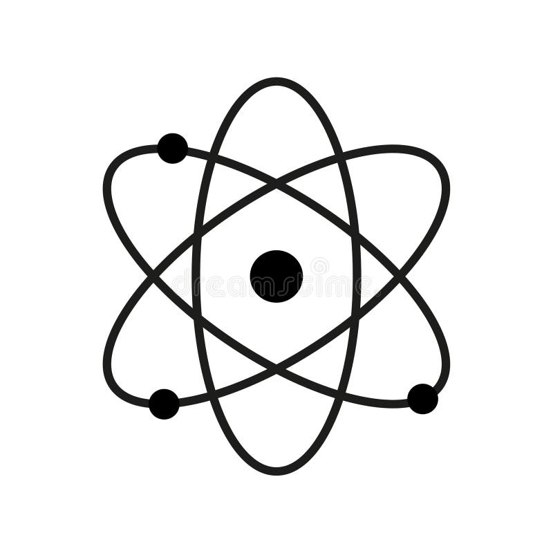 Atom Icon. Molecular Sign. Science Symbol in a Black Circle. Vector ...