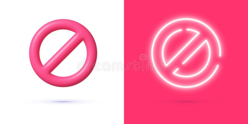 Icon Symbol Ban 3D Vector. 3d Realistic Red Warning Sign Vector ...