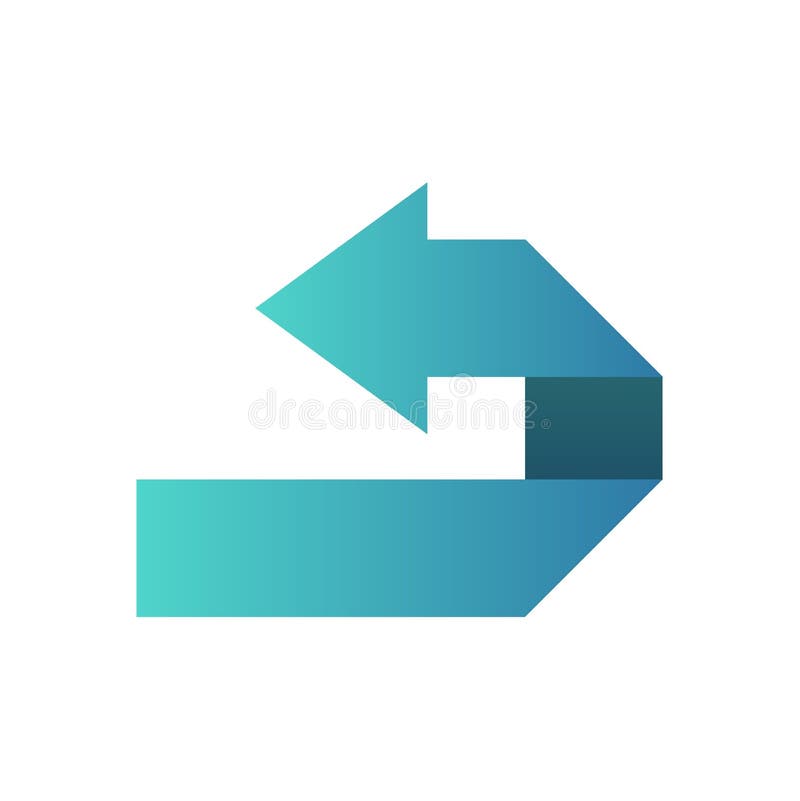 Blue Arrow To Turn Right or Left Icon Symbol or Button Stock Vector ...