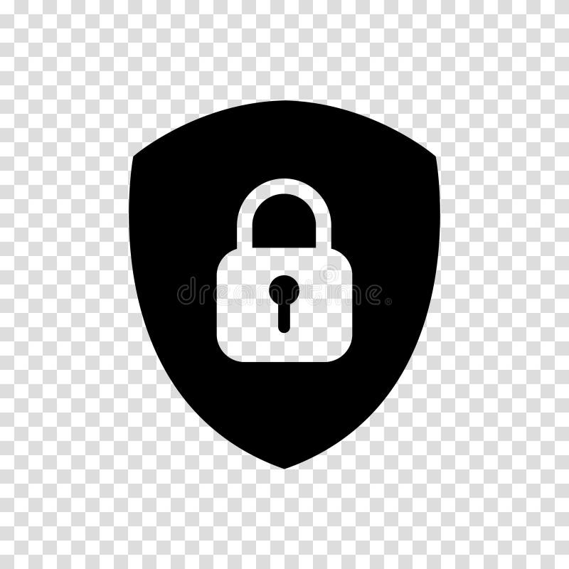Icon or Symbol of a Shield with a Closed Padlock. Sign Lock on a ...