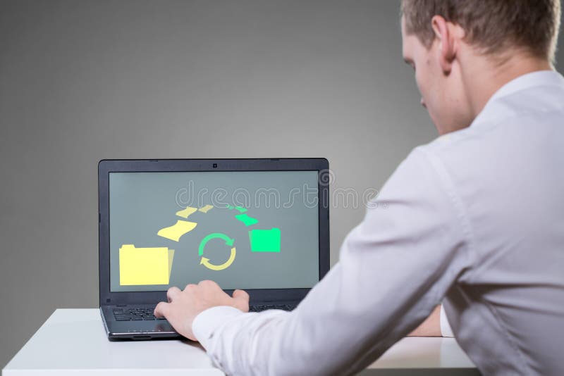 Icon of Synchronization Process Stock Photo - Image of network, hosting ...