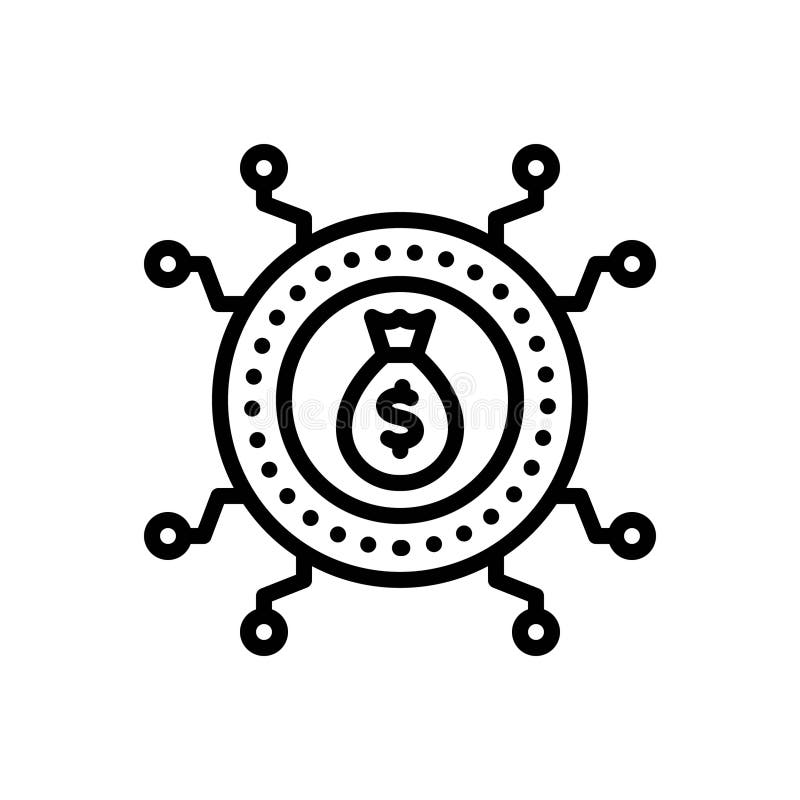 Black Line Icon for Syndicate, Organization and Money Stock Vector ...