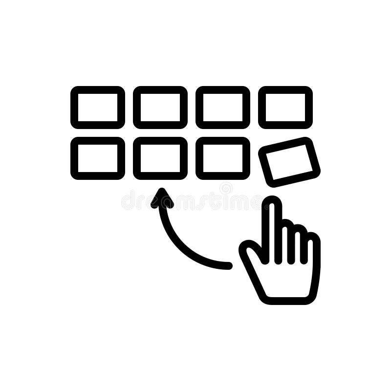 Black Line Icon for Systematic, Orderly and Methodical Stock Vector ...