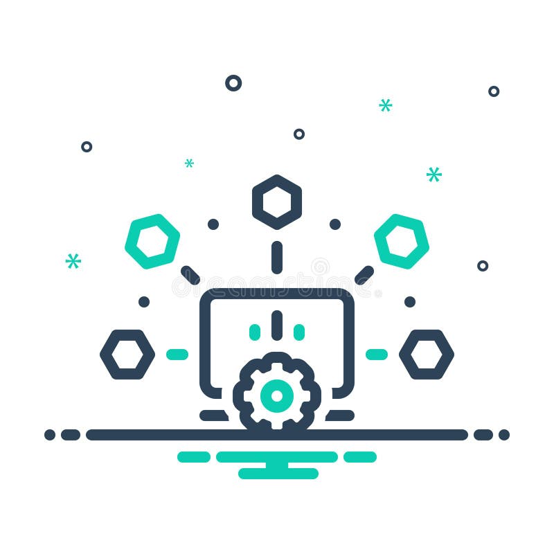 Mix Icon for Systems, Digital and Process Stock Vector - Illustration ...