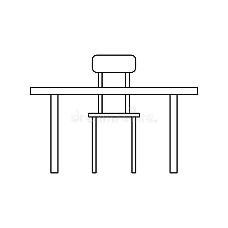 Icon of Table and chair stock vector. Illustration of icon - 124236099