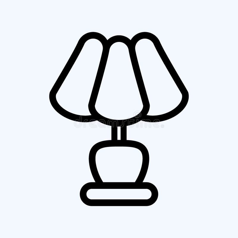Icon Table Lamps. Suitable for House Symbol. Line Style. Simple Design ...