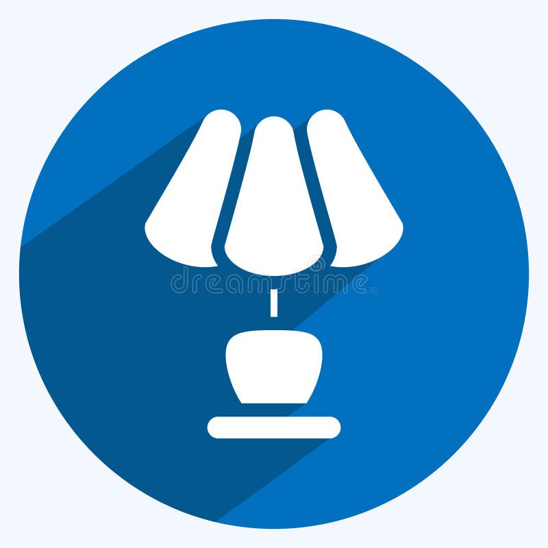 Icon Table Lamps. Suitable for House Symbol. Long Shadow Style. Simple ...