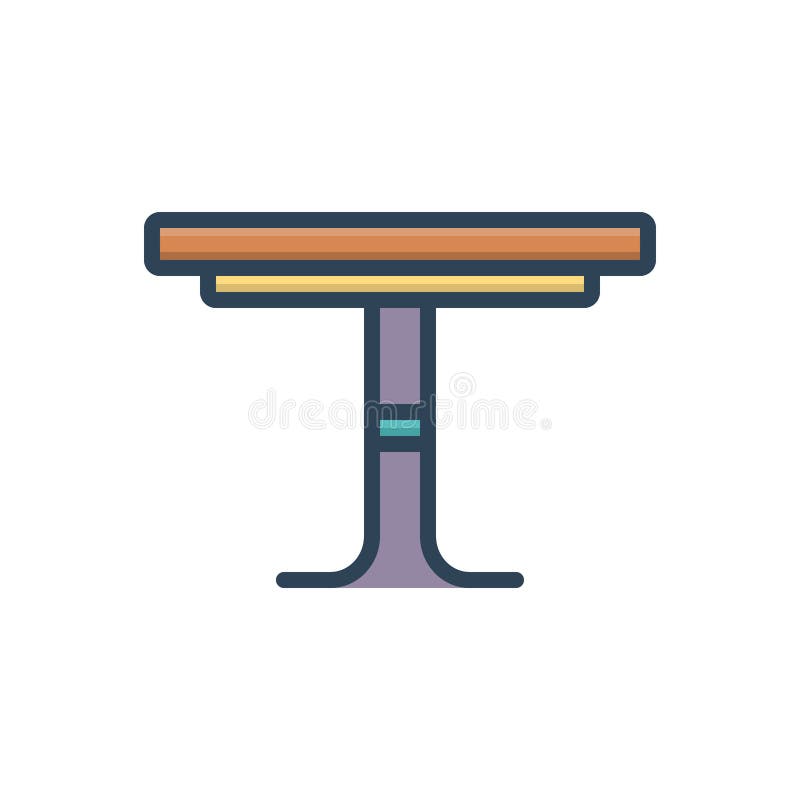 Color Illustration Icon for Tables, Desk and Wood Stock Illustration ...