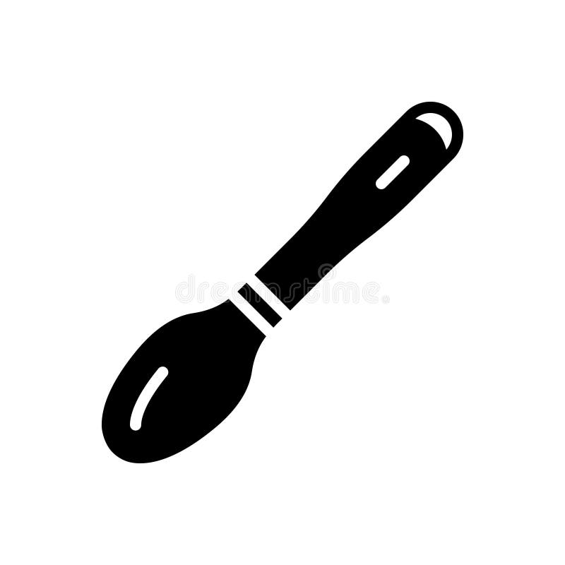 Black Solid Icon for Tablespoon, Steel and Spoon Stock Illustration ...