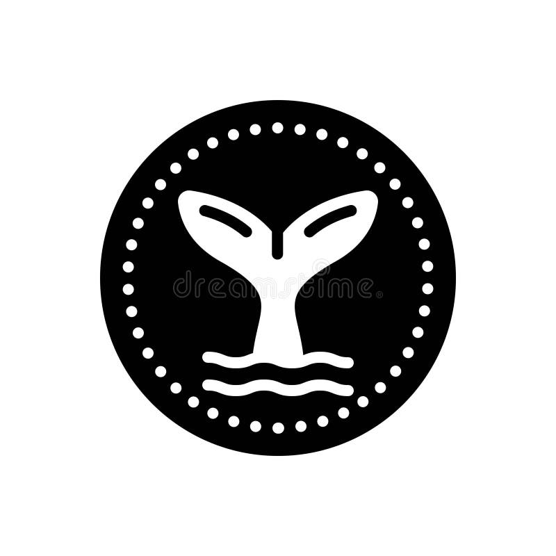 Black Solid Icon for Tail, Rump and Whale Stock Illustration ...