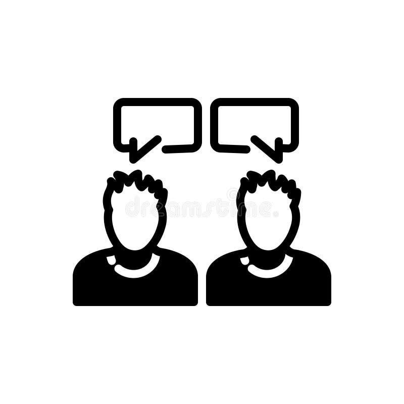 Black Solid Icon for Talking, Communication and Conversation Stock ...