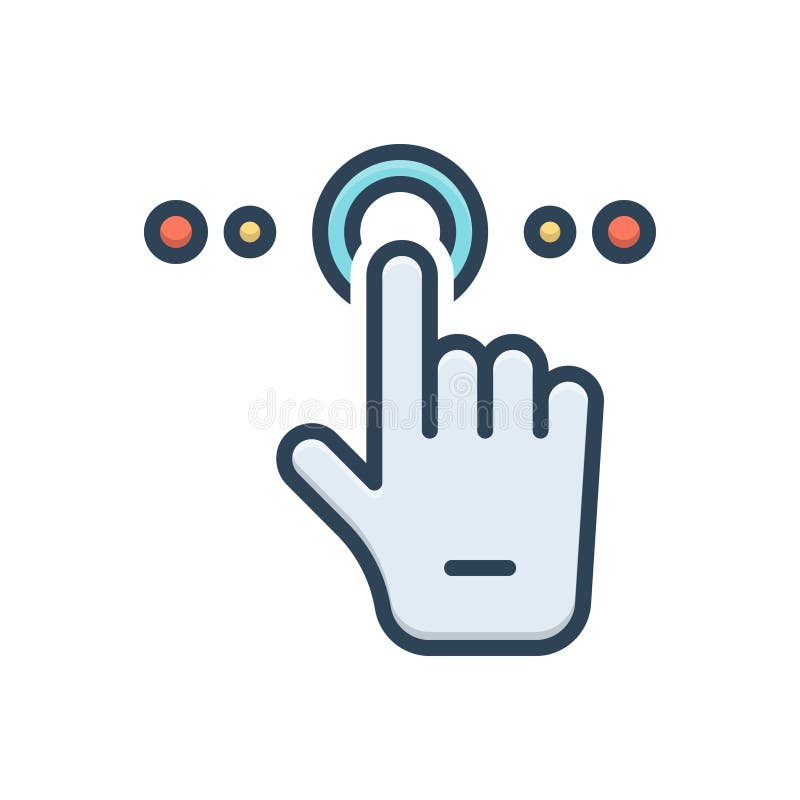 Color Illustration Icon for Tap, Finger and Hand Touch Stock ...