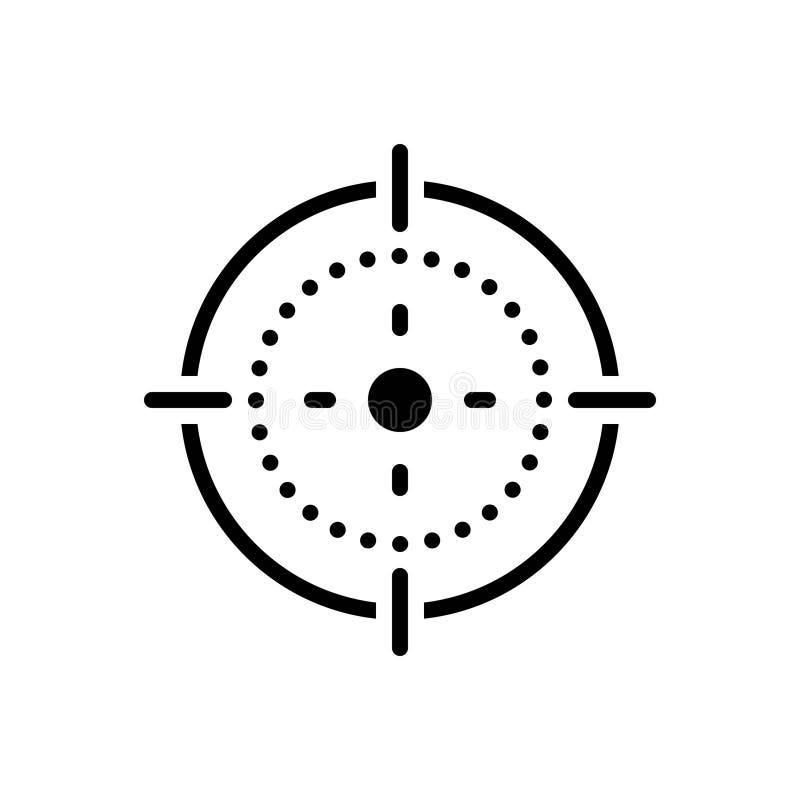 Black Solid Icon for Target, Accurate and Focal Stock Illustration ...