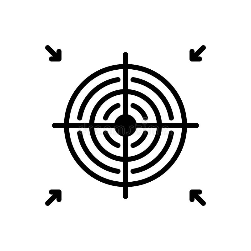 Black Solid Icon for Target, Goal and Focal Stock Illustration ...