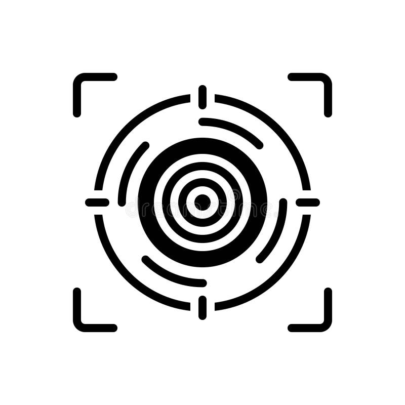 Black Solid Icon for Targeting, Accuracy and Target Stock Illustration ...