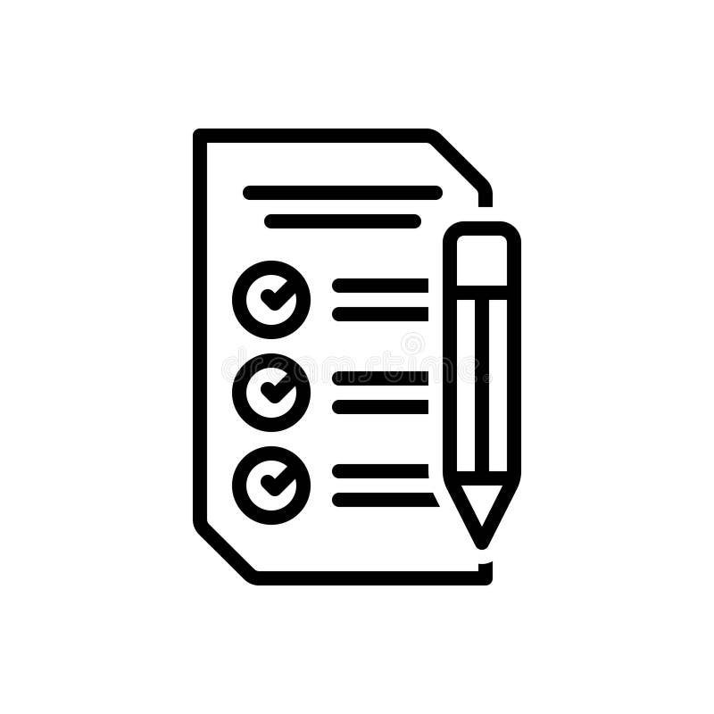 Black Line Icon for Task, Check and List Stock Vector - Illustration of ...