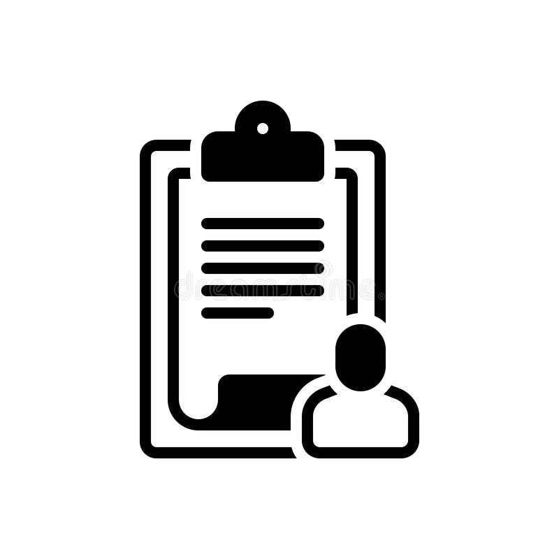 Black Solid Icon for Task, Deed and Document Stock Vector ...