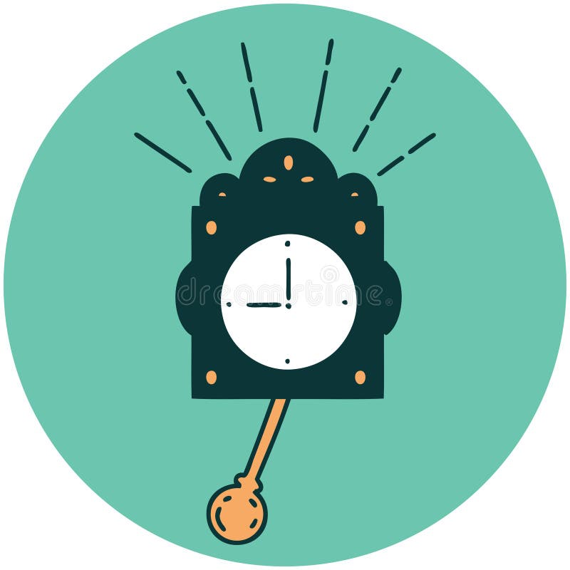 Icon of Tattoo Style Ticking Clock Stock Vector - Illustration of ...