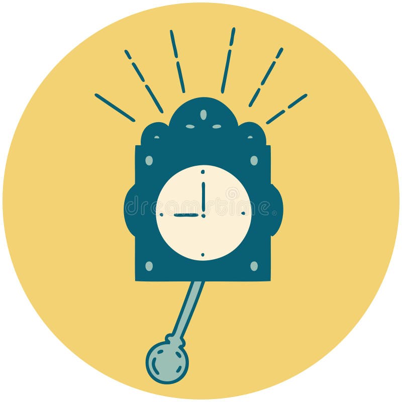 Icon of Tattoo Style Ticking Clock Stock Vector - Illustration of ...