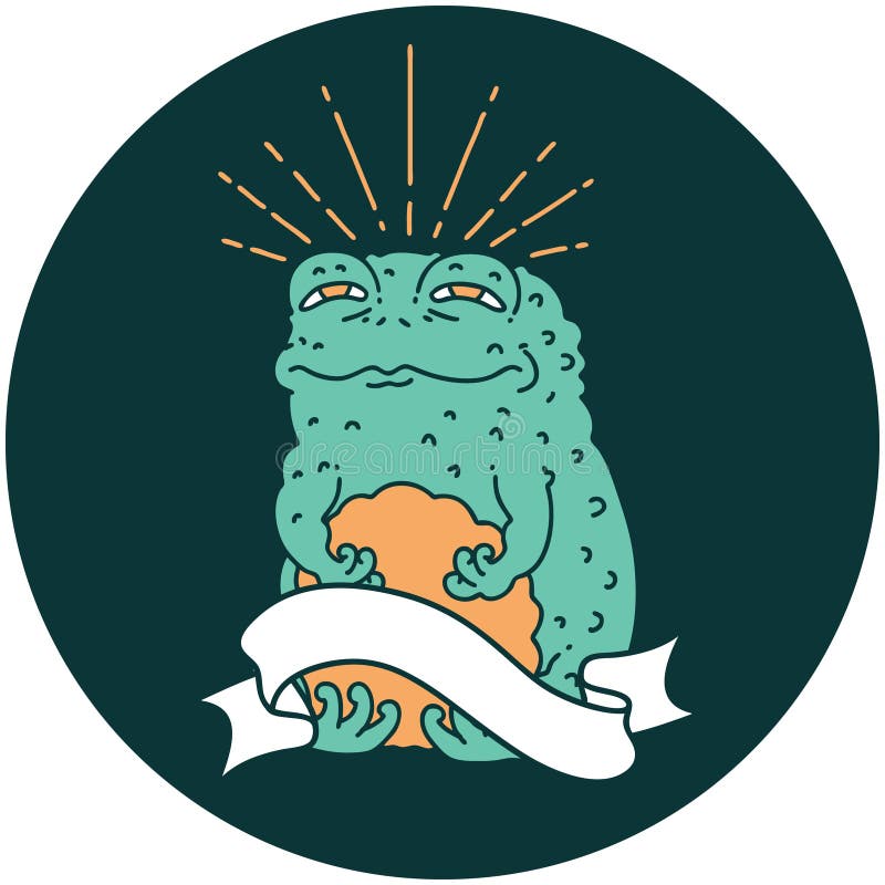 Icon of Tattoo Style Toad Character Stock Vector - Illustration of icon ...
