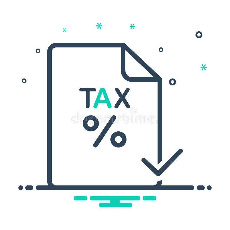 Black Mix Icon for Tax, Paid and Save Stock Illustration - Illustration ...