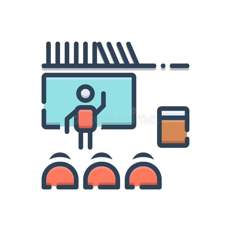 Color Illustration Icon for Teach, Coach and Student Stock Illustration ...