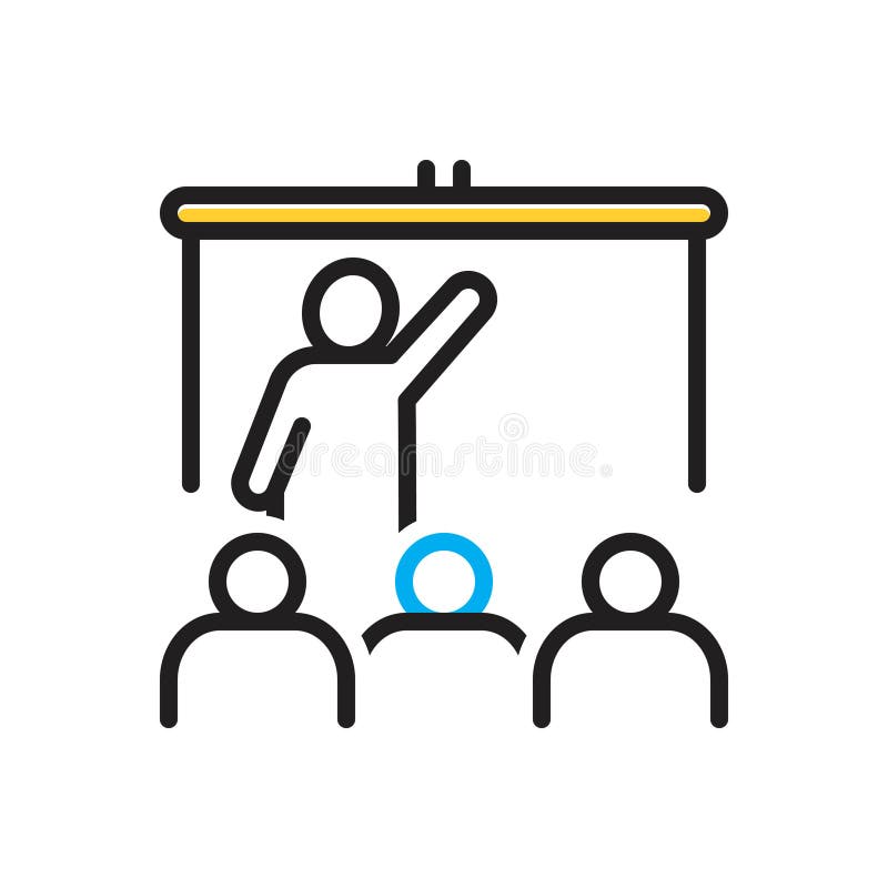 Multi Color Icon for Teach, Educate and Board Stock Illustration ...