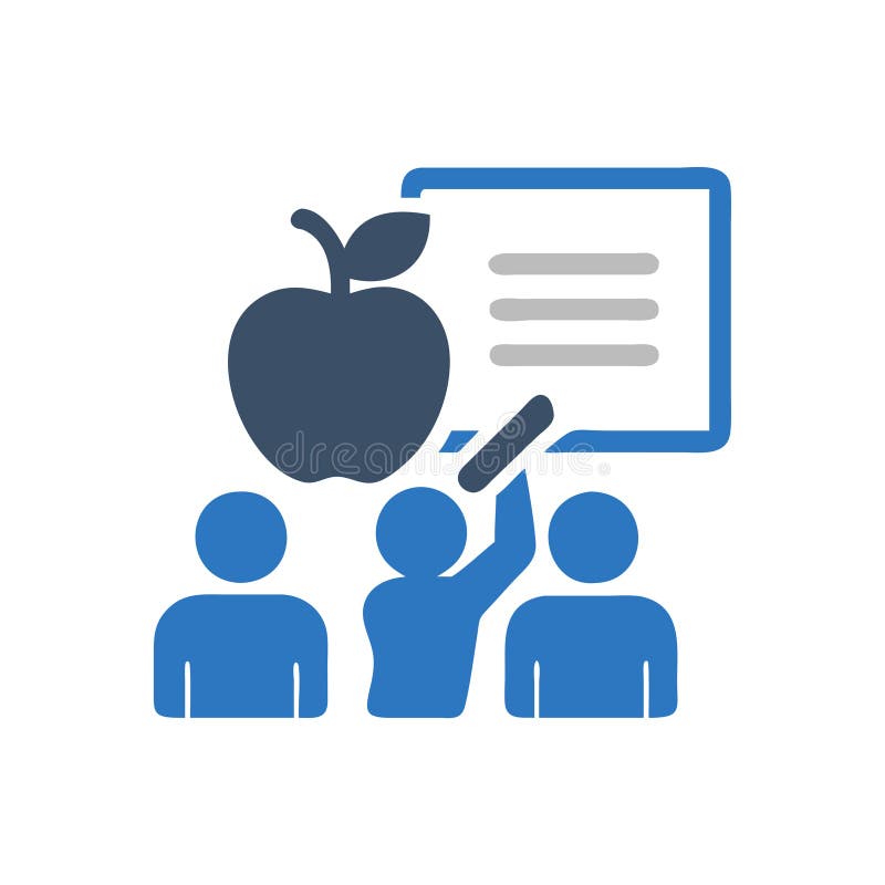 Icon of Teacher with Apple stock vector. Illustration of learning ...