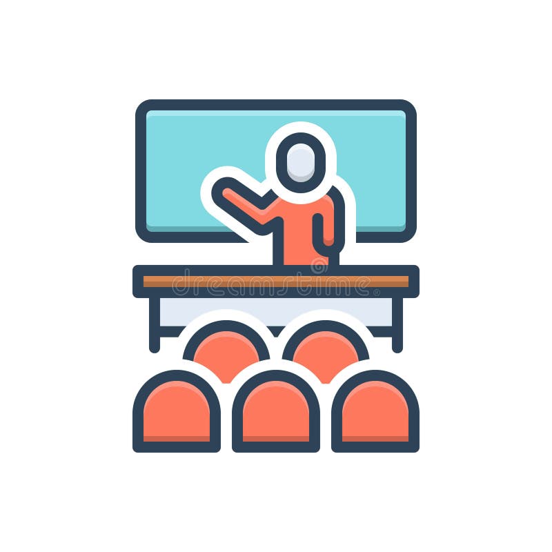 Color Illustration Icon for Teaching, Coaching and Teacher Stock ...