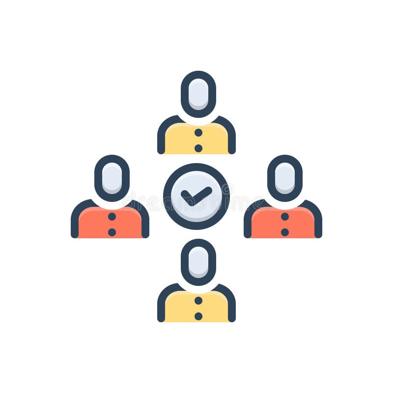 Color Illustration Icon for Team Approval, Team and Group Stock ...