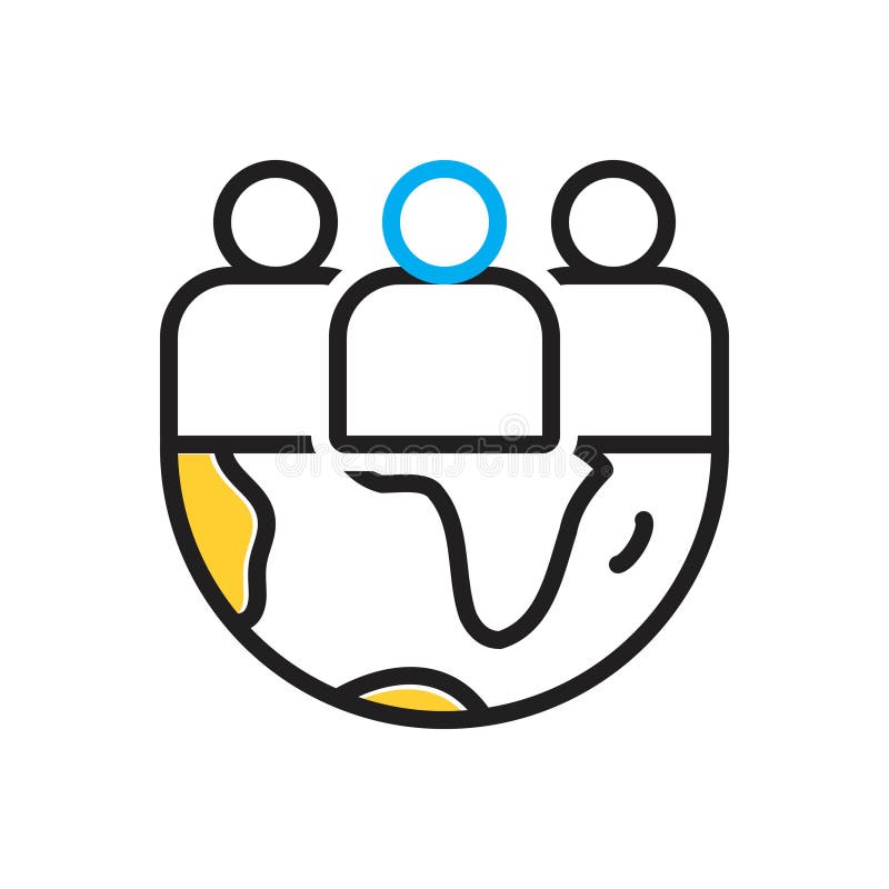 Multi Color Icon for Team, Gang and Crowd Stock Illustration ...