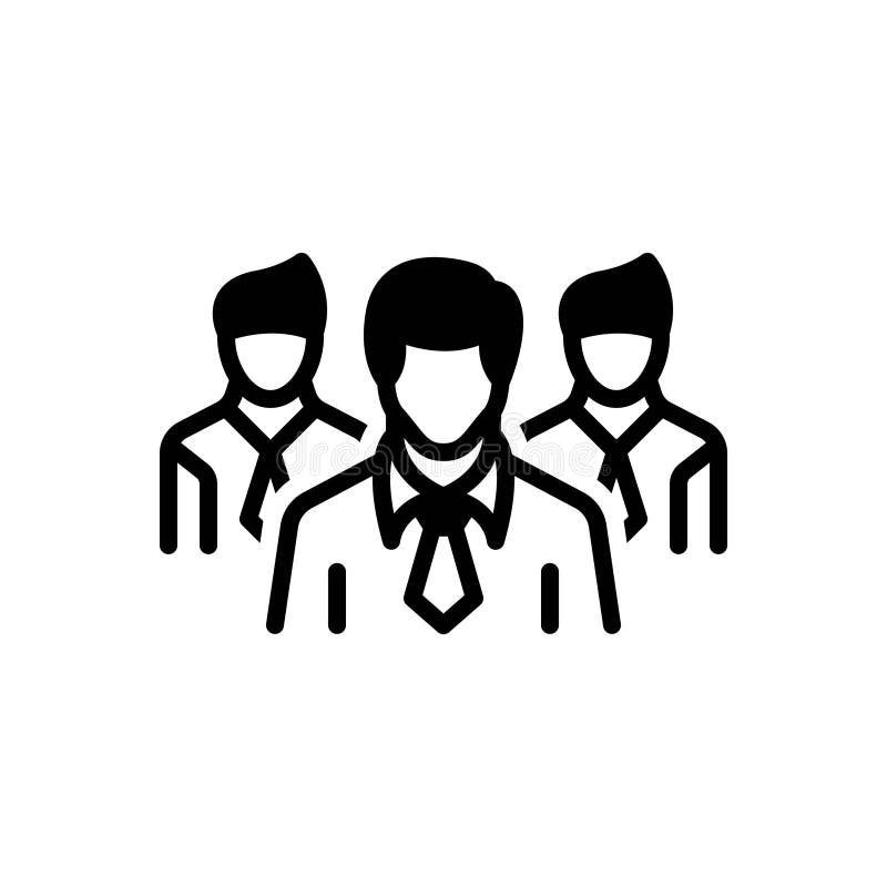 Black Solid Icon for Team, People and Member Stock Vector ...