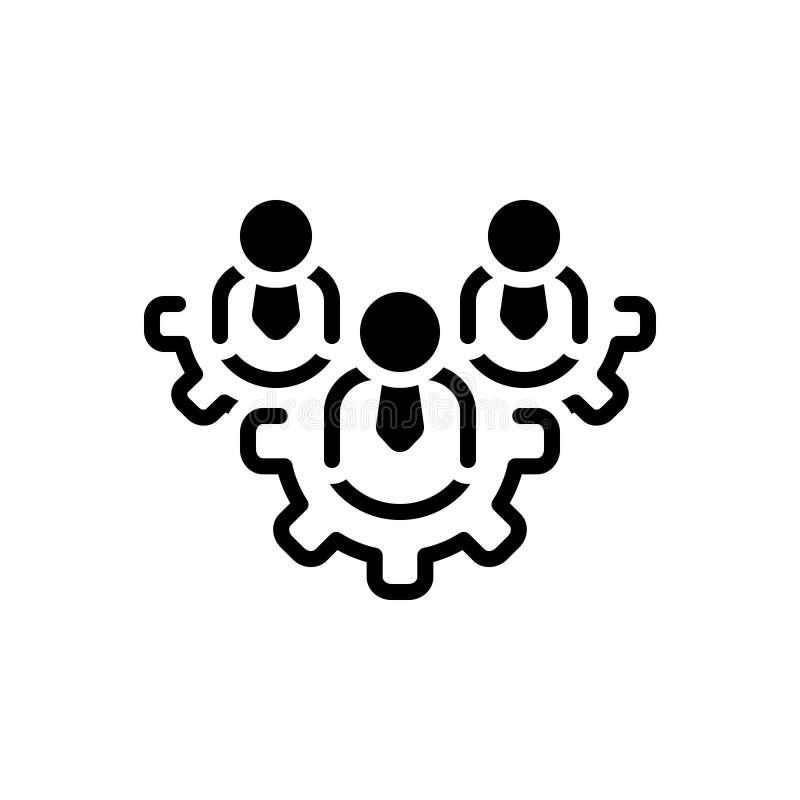 Black Solid Icon for Team Work, Company and Organization Stock Vector ...