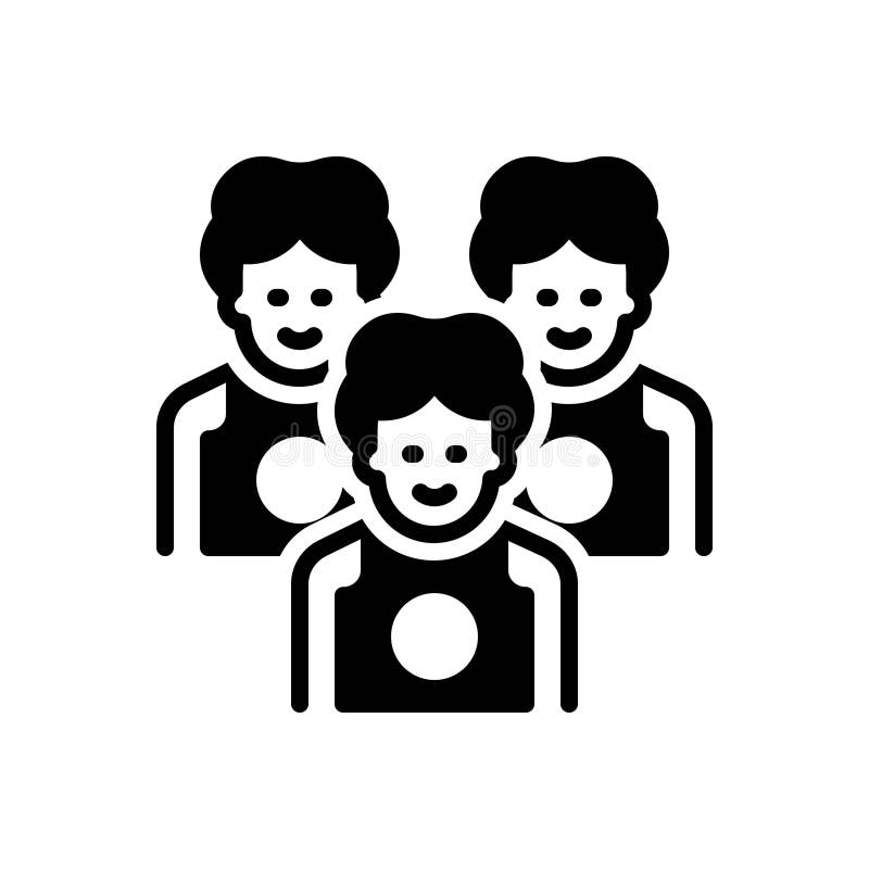 Black Solid Icon for Teams, Group and Friends Stock Vector ...