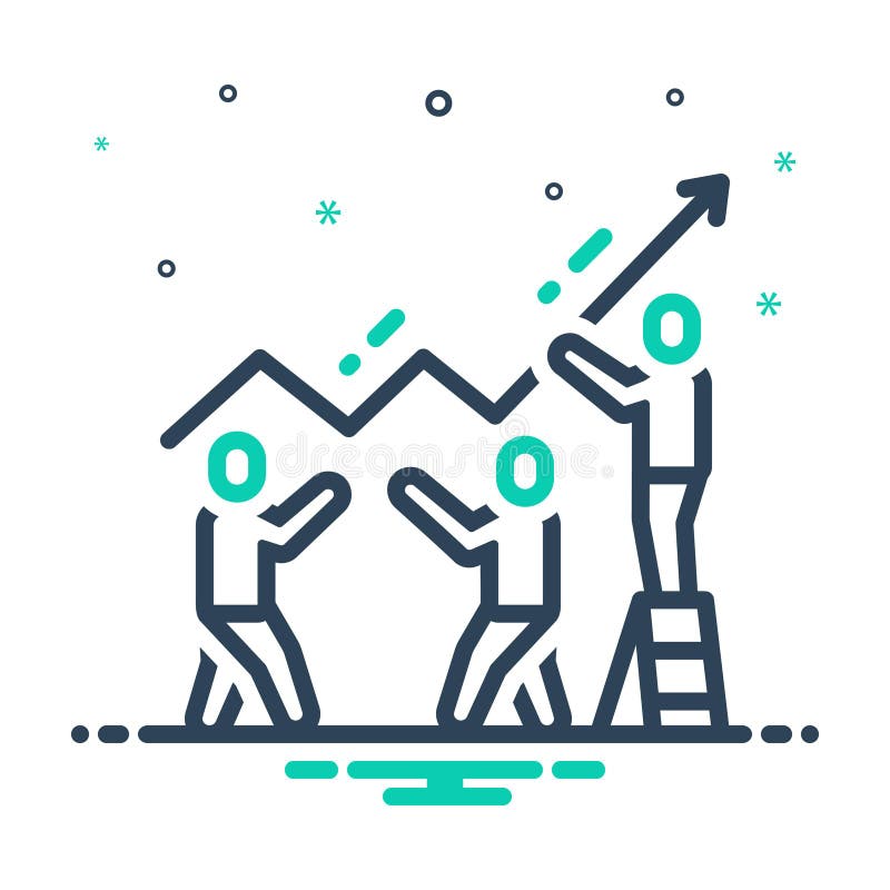 Mix Icon for Teamwork, Finance and Working Stock Vector - Illustration ...