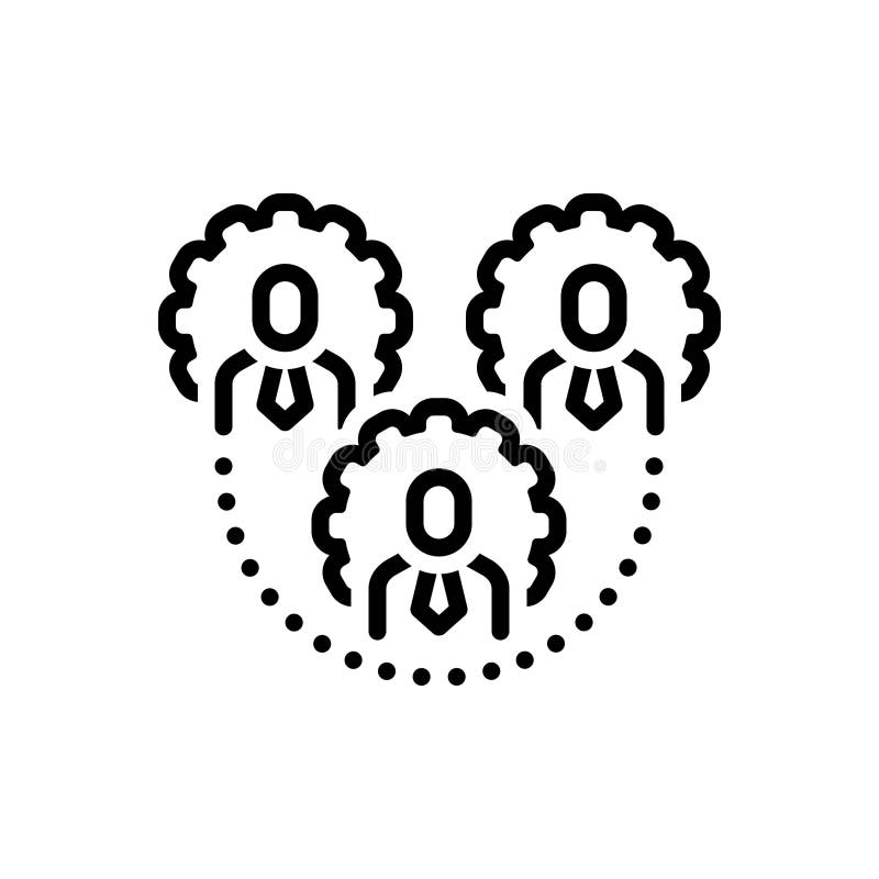 Black Line Icon for Teamwork, Staff and Workers Stock Vector ...