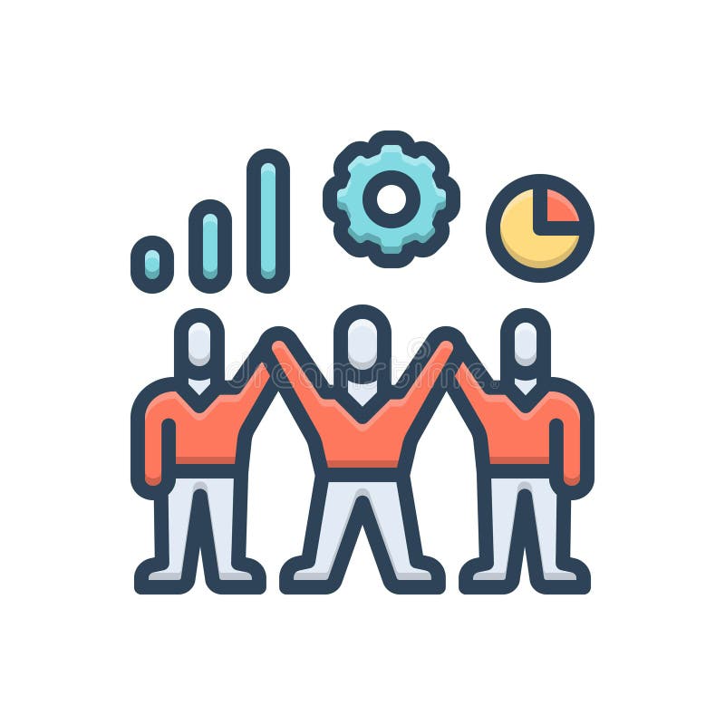Color Illustration Icon for Teamwork, Team and Workforce Stock Vector ...
