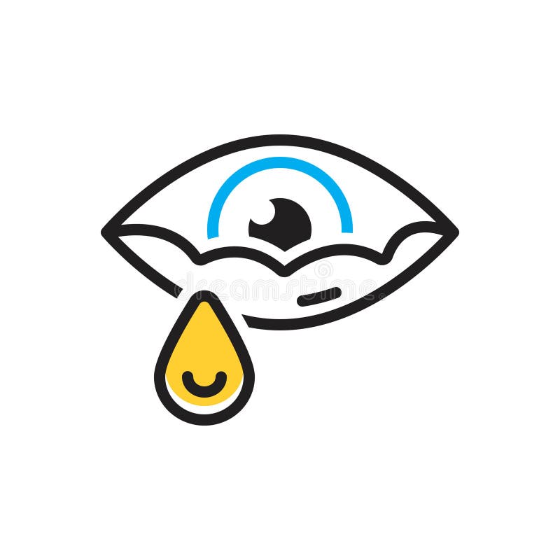 Multi Color Icon for Tear, Teardrop and Cry Stock Illustration ...