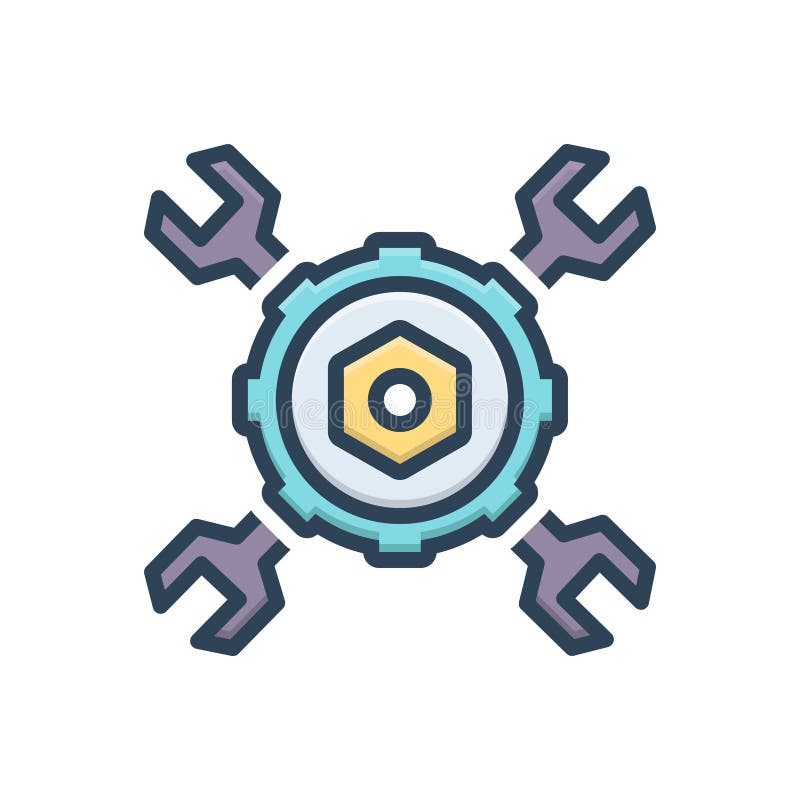Color Illustration Icon for Technical, Service and Spanner Stock ...