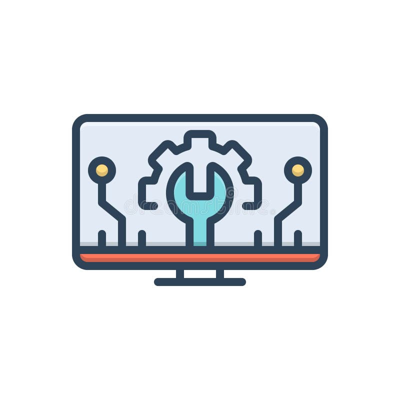 Color Illustration Icon for it, Technology and Engine Stock Vector ...
