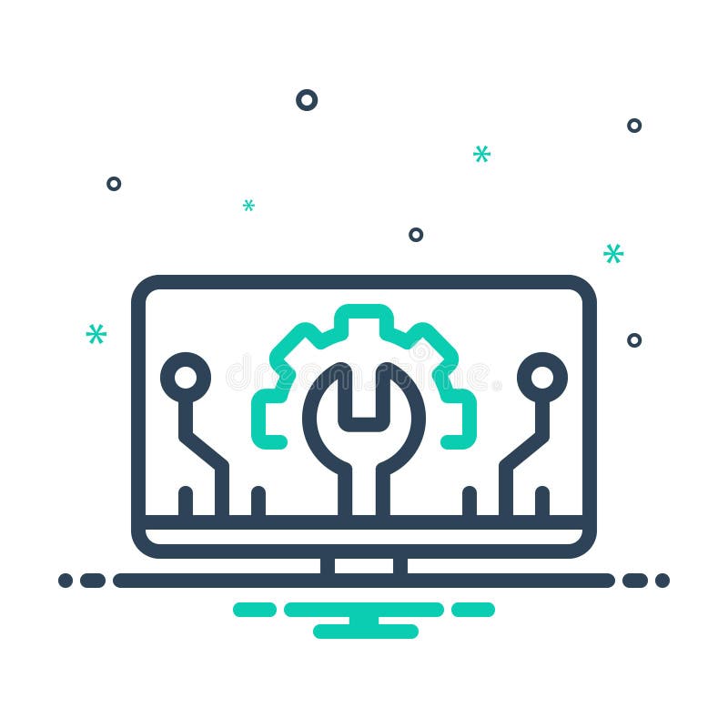 Mix Icon for it, Technology and Engine Stock Illustration ...