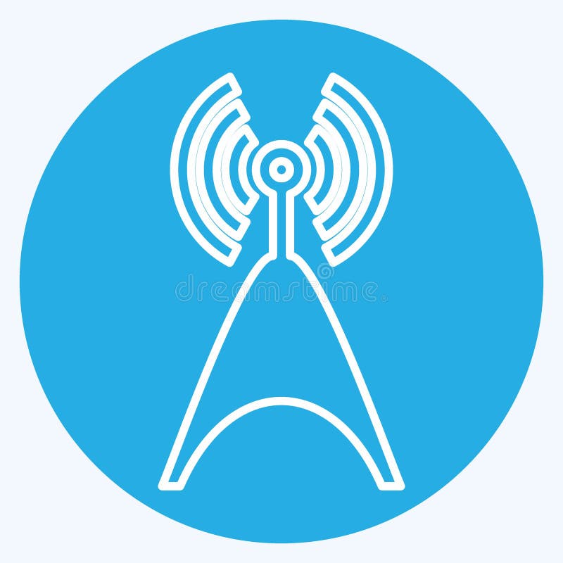 Icon Telecom Tower - Blue Eyes Style,Simple Illustration,Editable ...