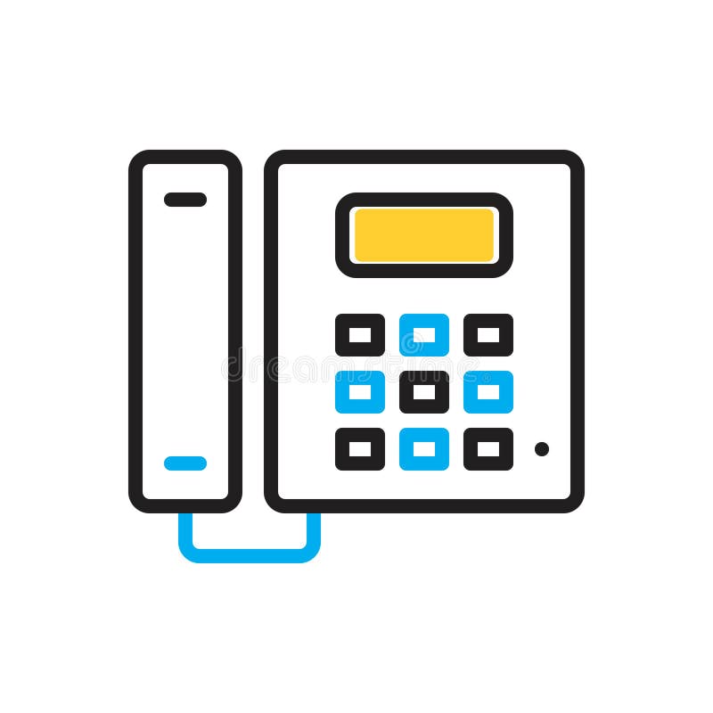Multi Color Icon for Telephone, Cellular and Phone Stock Illustration ...