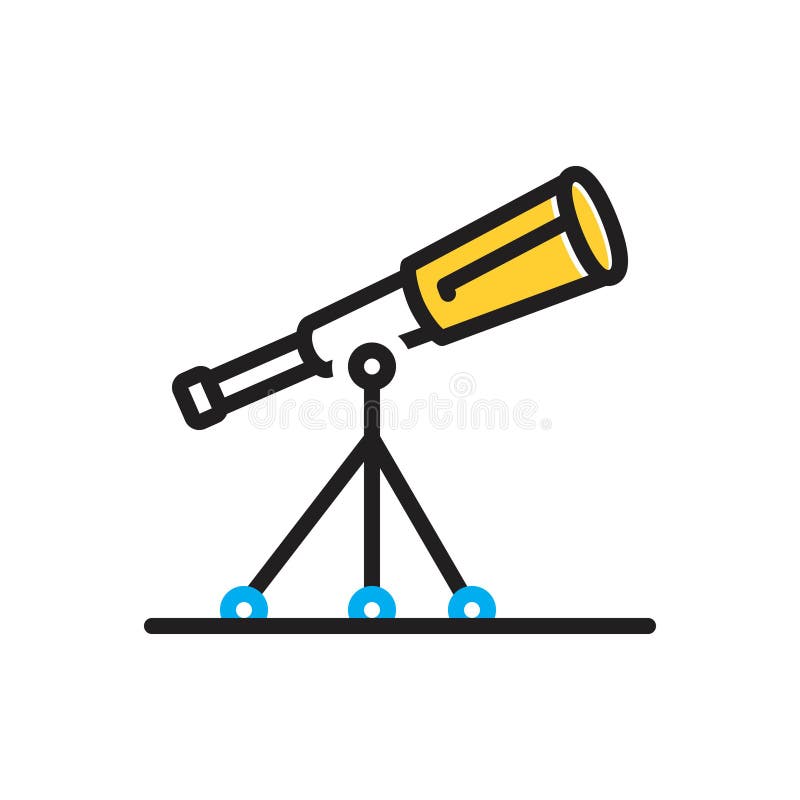 Multi Color Icon for Telescope, Discovery and Watching Stock Vector ...