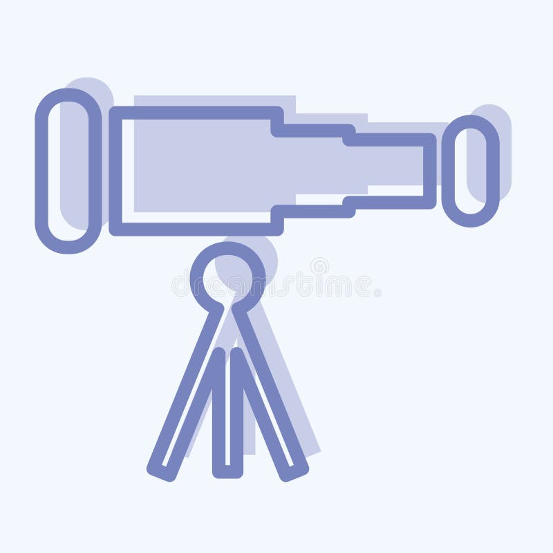 Icon Telescope - Two Tone Style,Simple Illustration,Editable Stroke ...