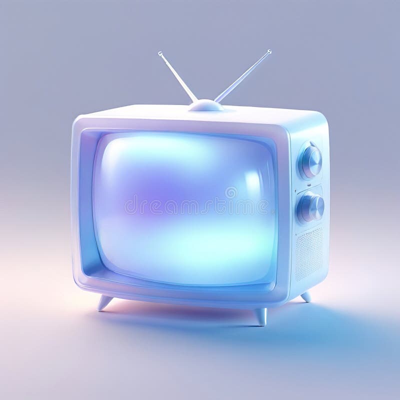 Icon of Television, Glossy Glass Style Stock Illustration ...