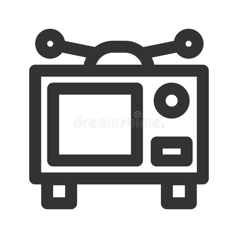 Icon Television in Line Style. Vector Illustration and Editable Stroke ...