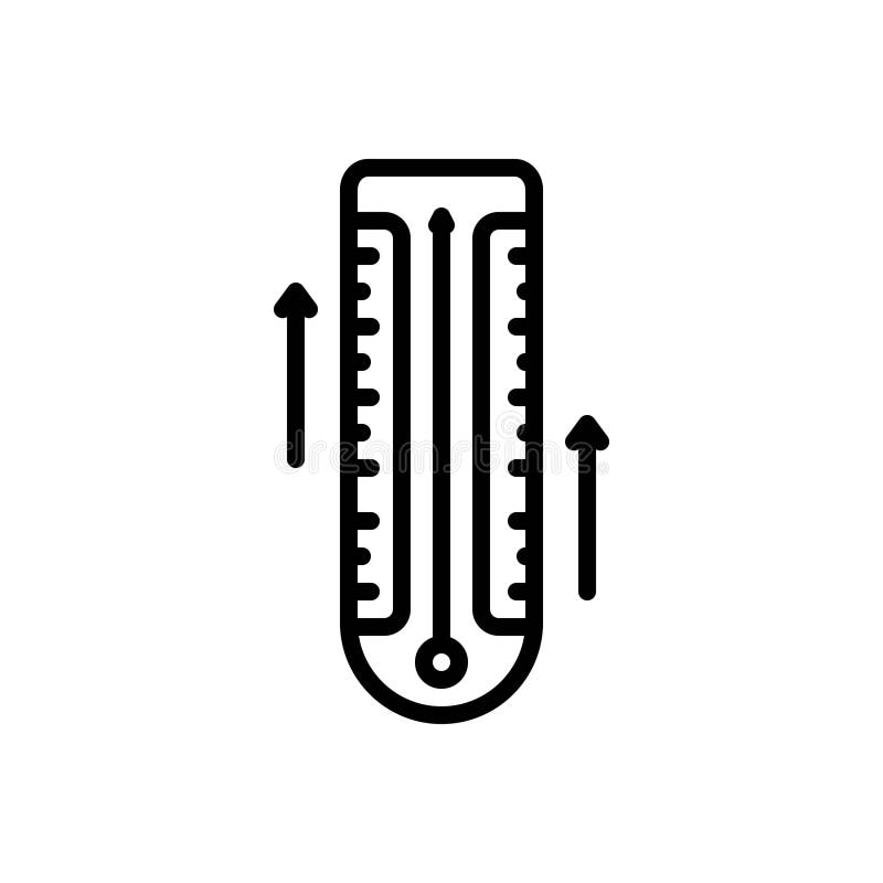 Black Line Icon for Temperature Increase, Temperature and Weather Stock ...